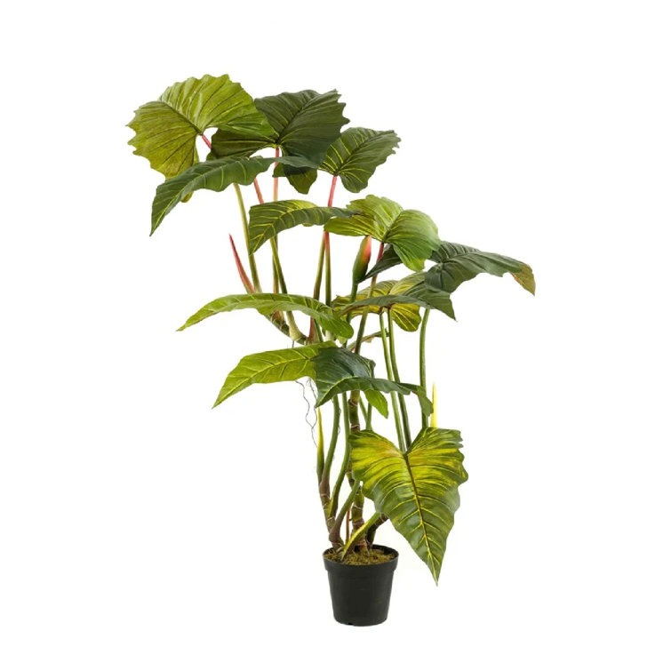 Primrue 69 Faux Elephant Ear Tree In Pot Liner Wayfair